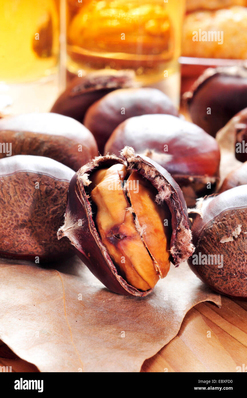 some roasted chestnuts, typical snack in All Saints Day in Catalonia ...