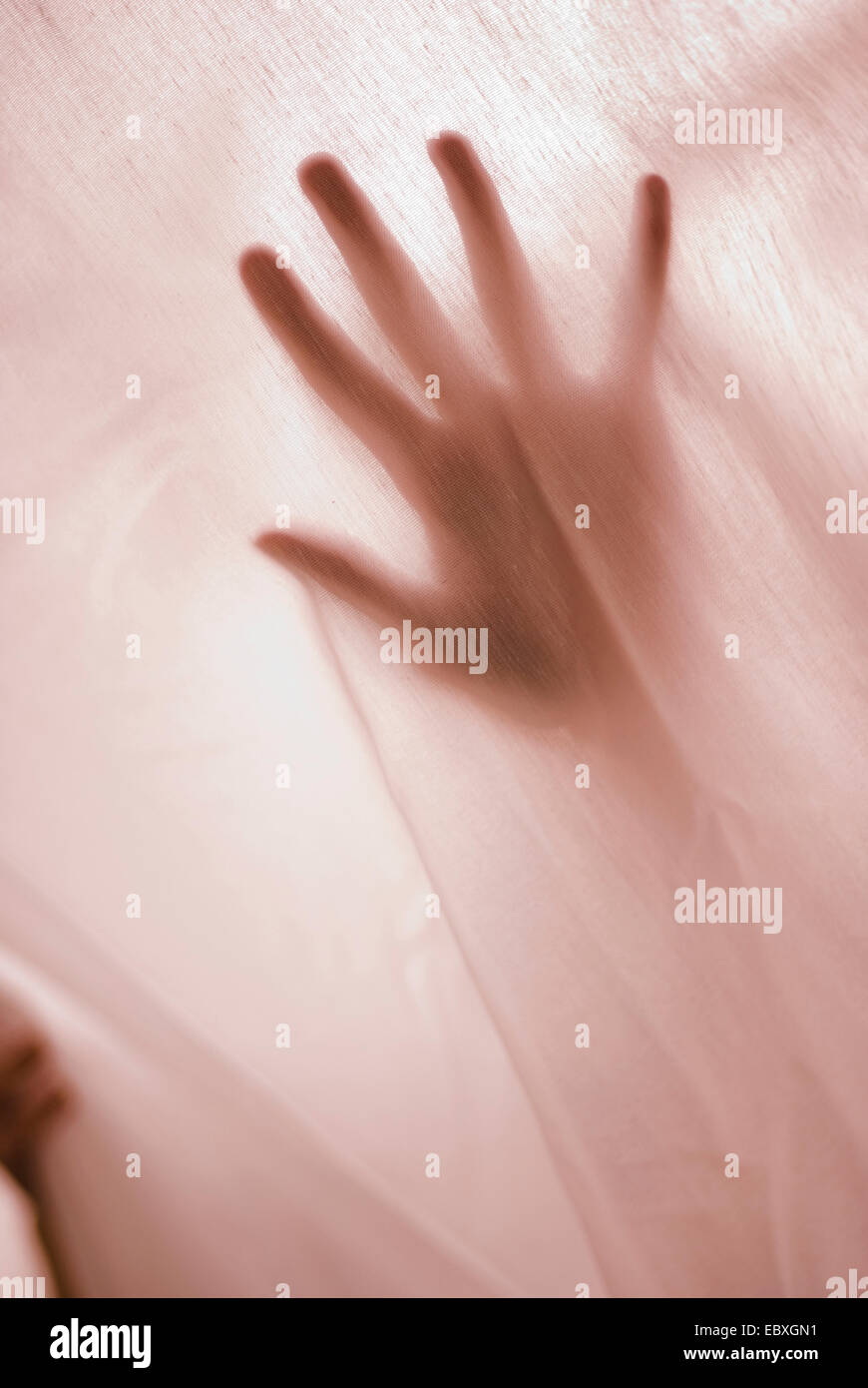 woman's hand behind curtain Stock Photo - Alamy