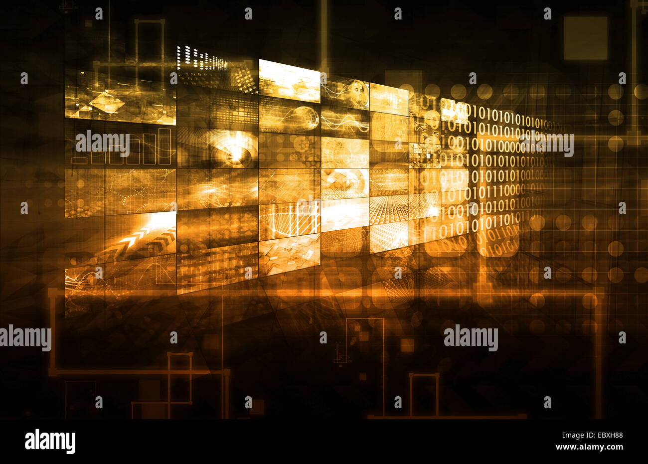 Digital Entertainment and Streaming Broadcast Technology Art Stock ...