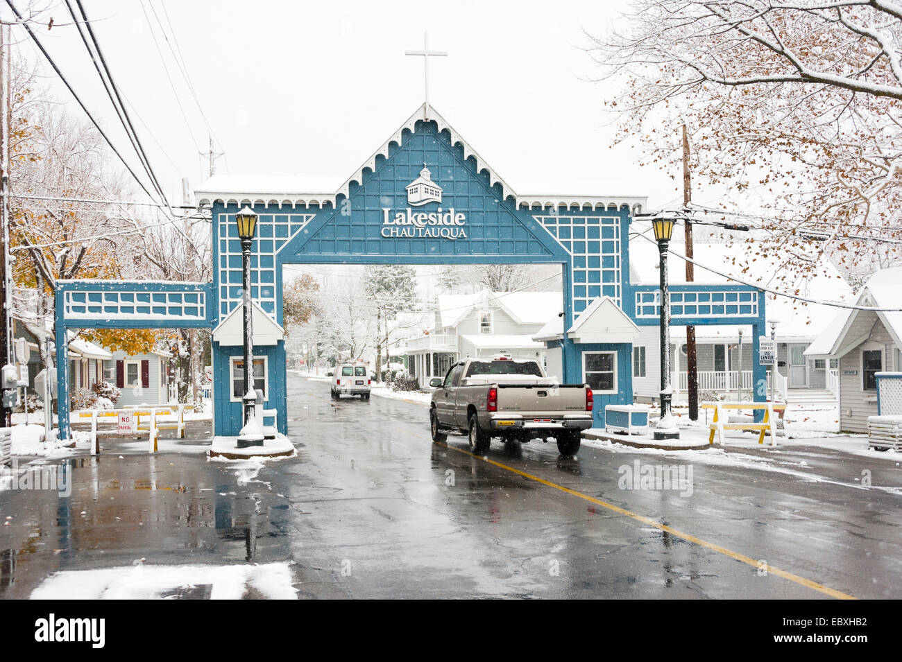 West Gate entrance to Lakeside, Ohio Stock Photo - Alamy