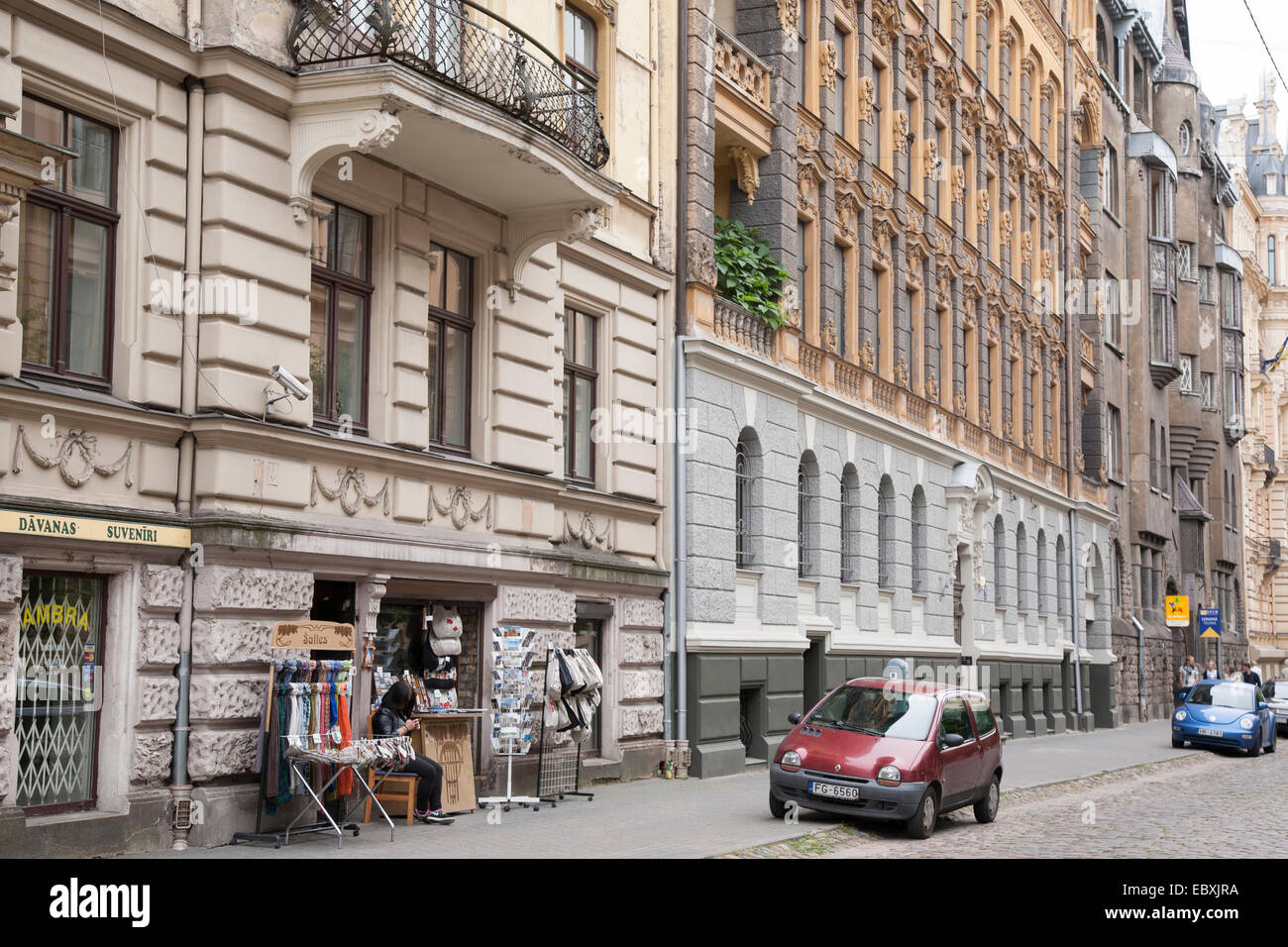 Art Nouveau Building Facade in Alberta Lela Street; Riga; Latvia Stock ...
