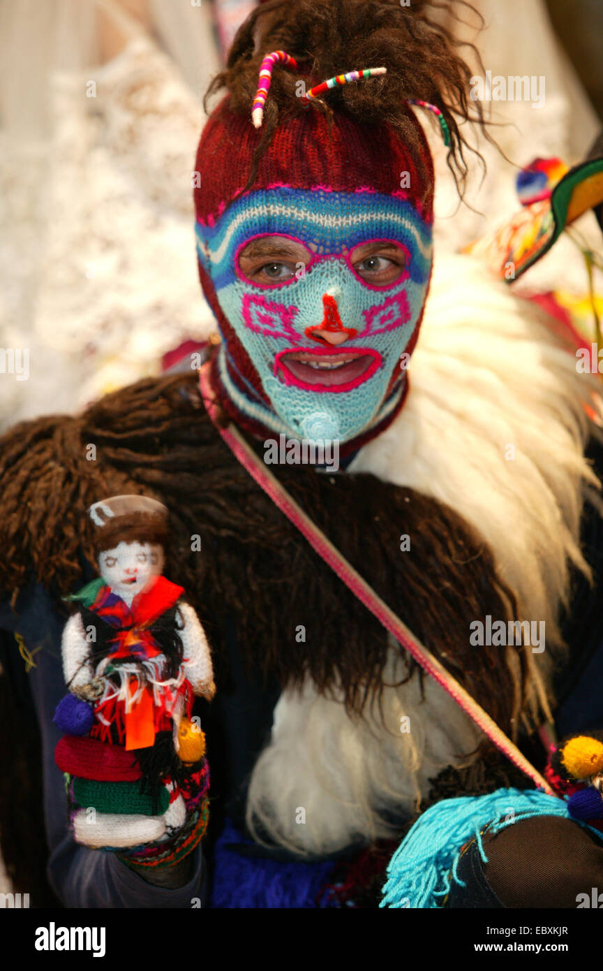 Peru, man with mask Stock Photo - Alamy