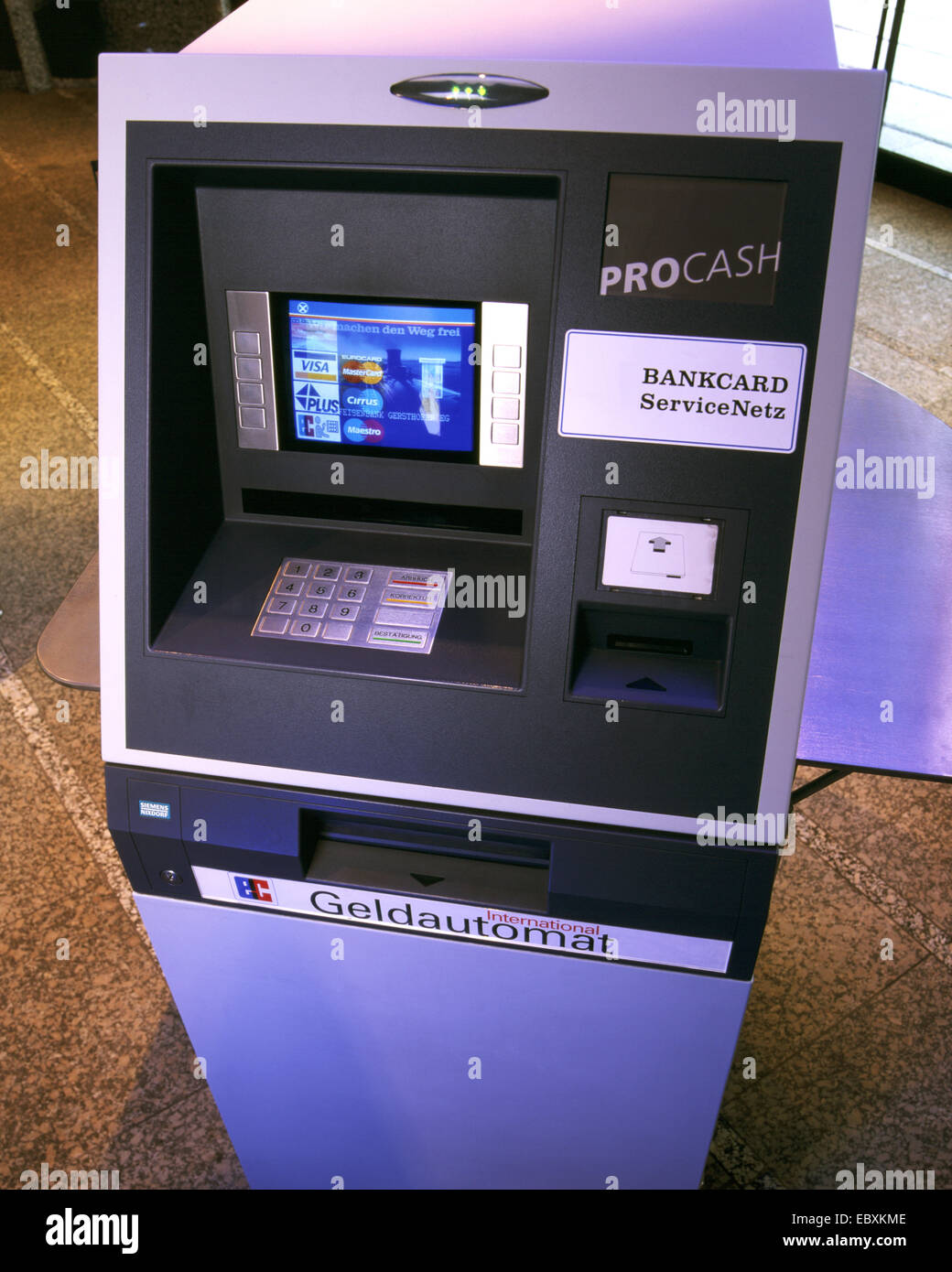 cashpoint, foreign currency Stock Photo - Alamy