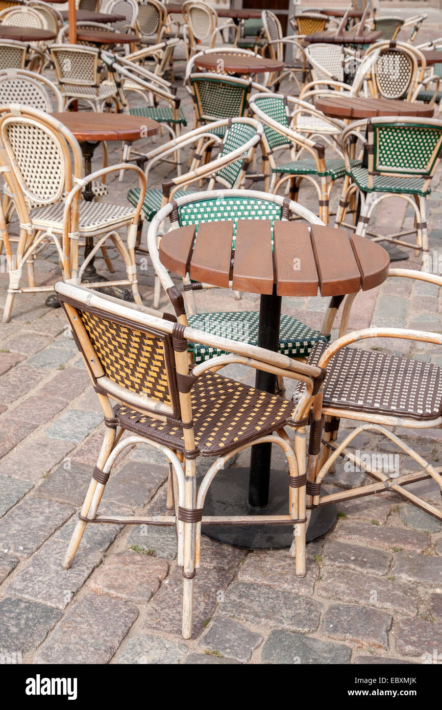 Cafe Chairs and Table, Paris, France Stock Photo - Alamy