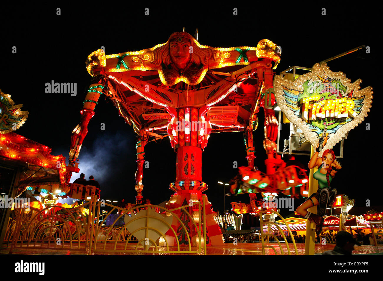 Oktoberfest in Munich at night Stock Photo - Alamy