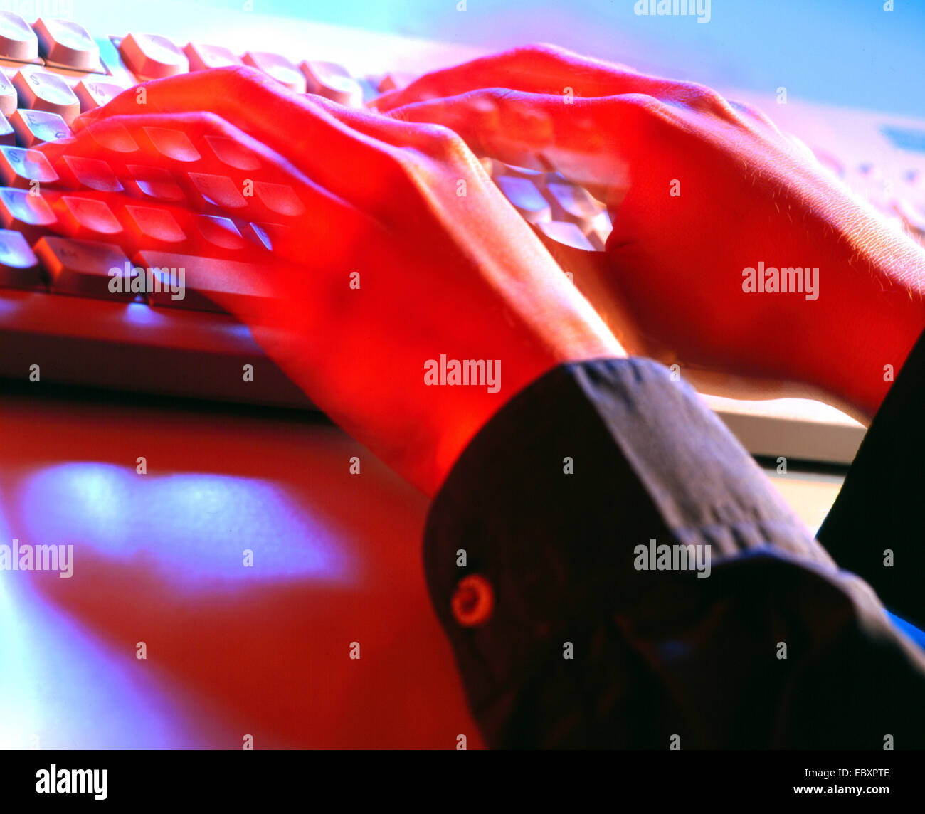 working on the computer Stock Photo - Alamy