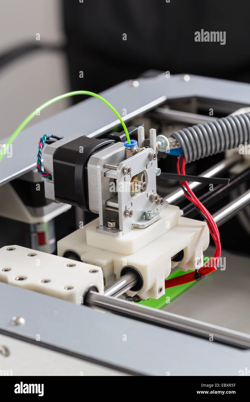 3d printing with light green filament Stock Photo - Alamy