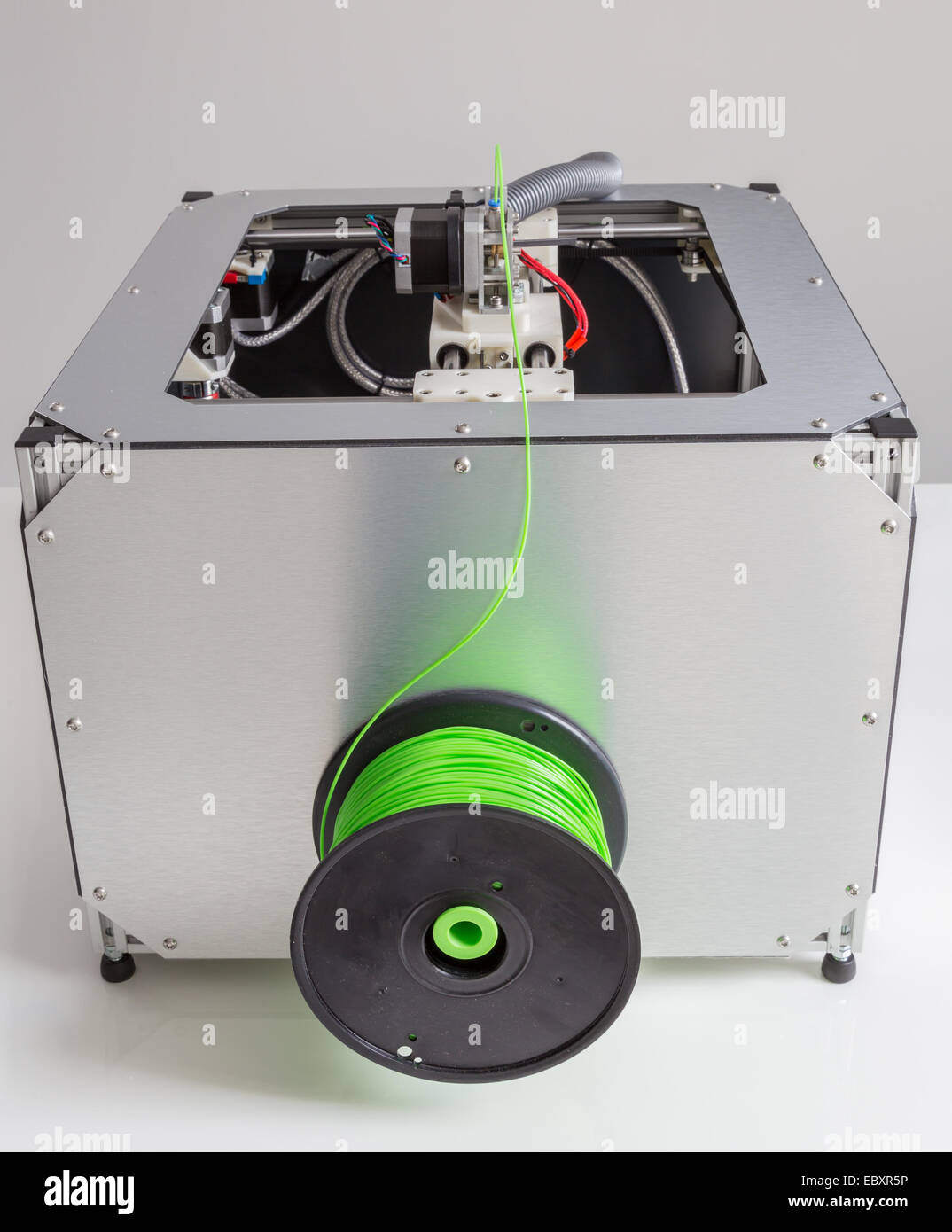 3d printing with light green filament Stock Photo - Alamy