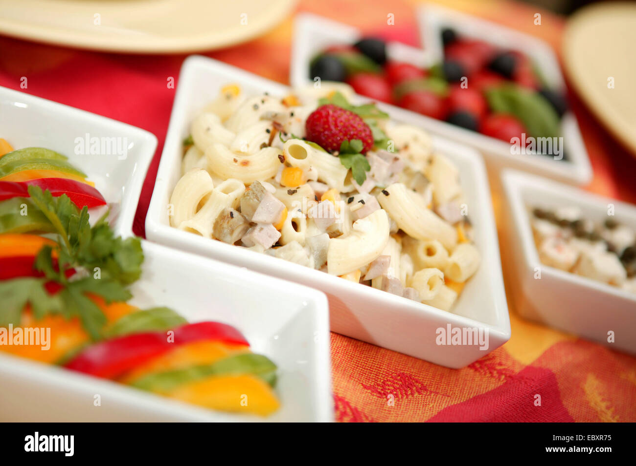 partytable with mixed starters Stock Photo - Alamy