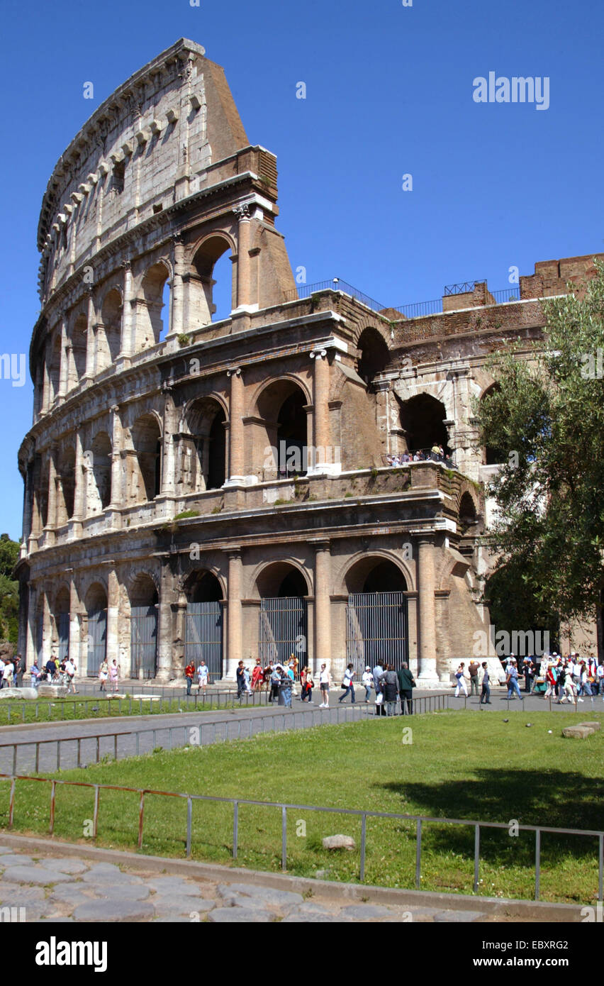 view of Colosseum in Rome, Colosseo, Piazza del Colosseo Stock Photo ...