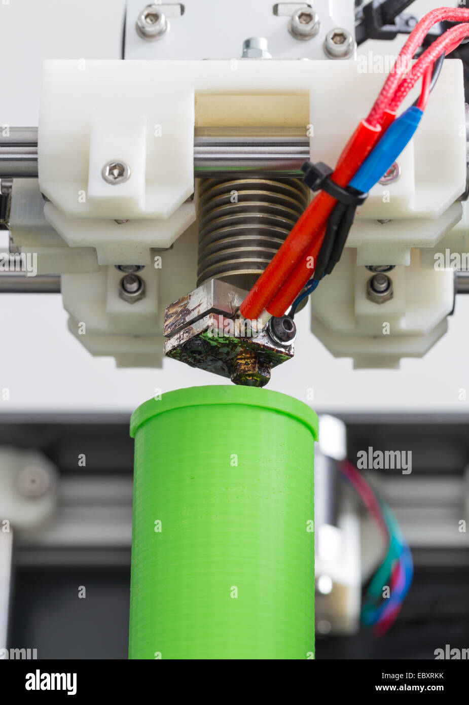 3d printing with light green filament Stock Photo - Alamy