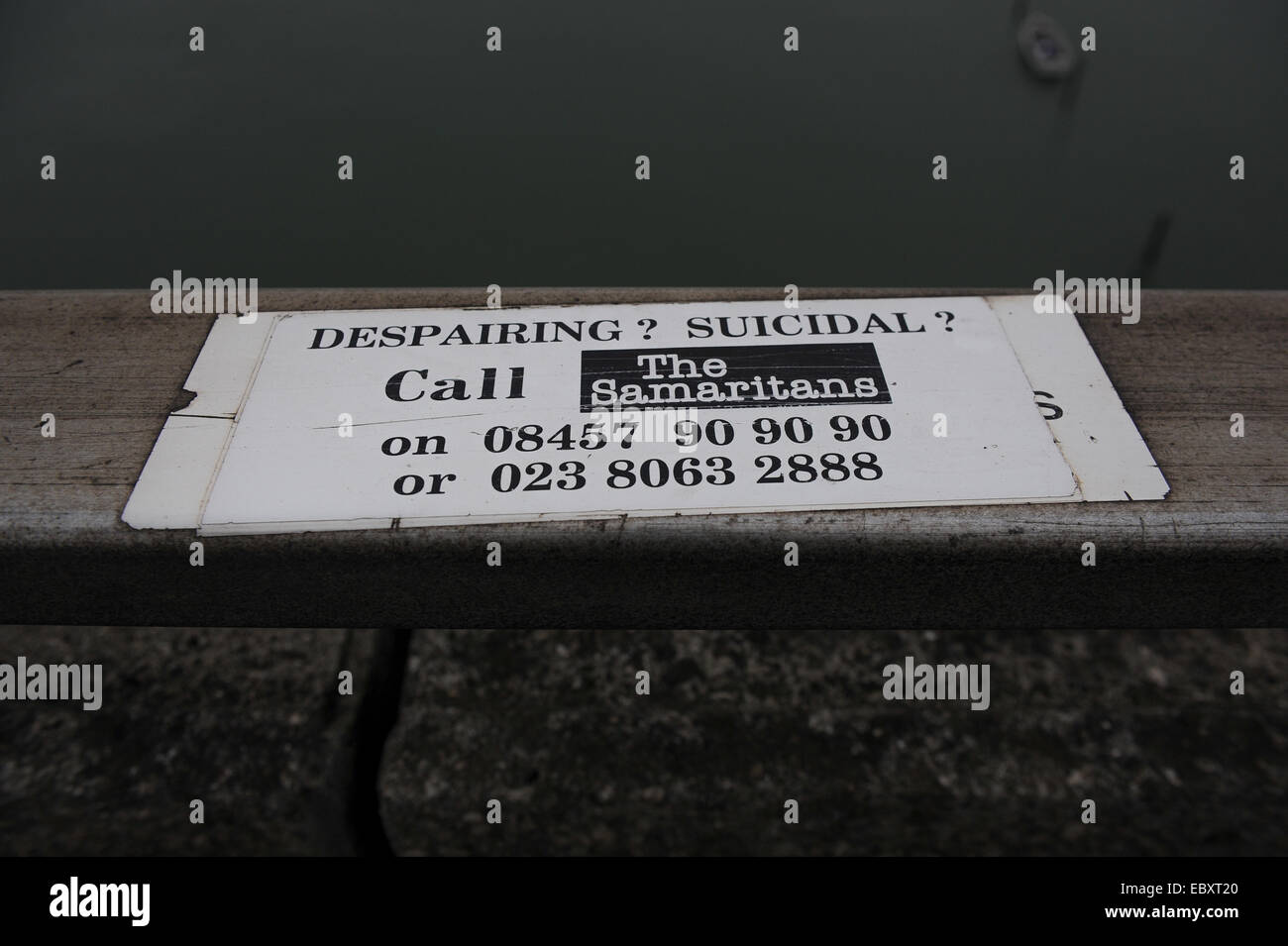 The Samaritans help notice on Itchen bridge Southampton Stock Photo - Alamy