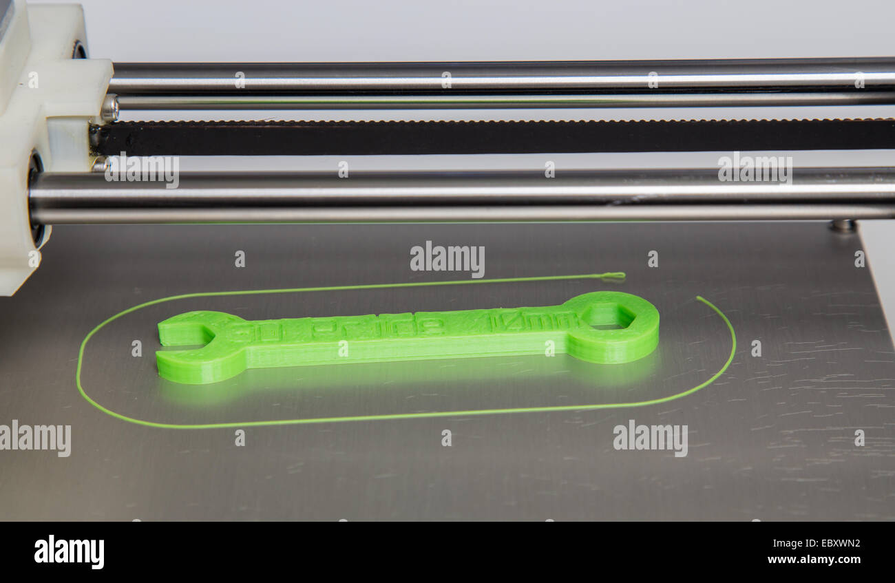 3d printing with light green filament Stock Photo - Alamy
