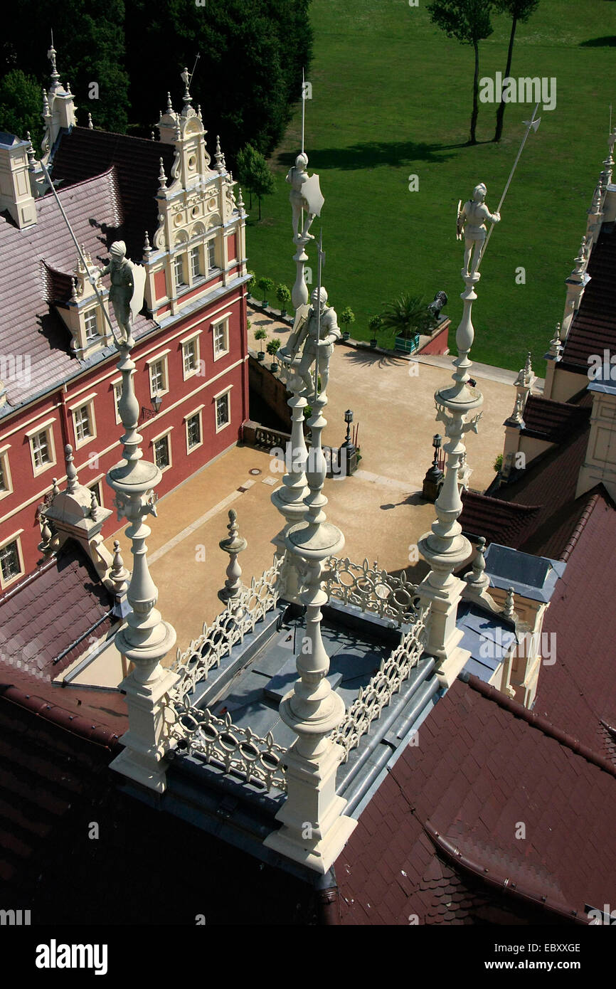 View from top of Muskau Castle. The Castle is located in the Fuerst ...