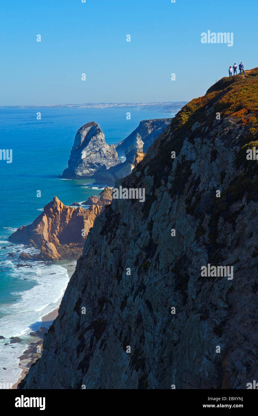 Cabo da Roca, cliff and seascape at Cape da Roca, Lisbon district ...