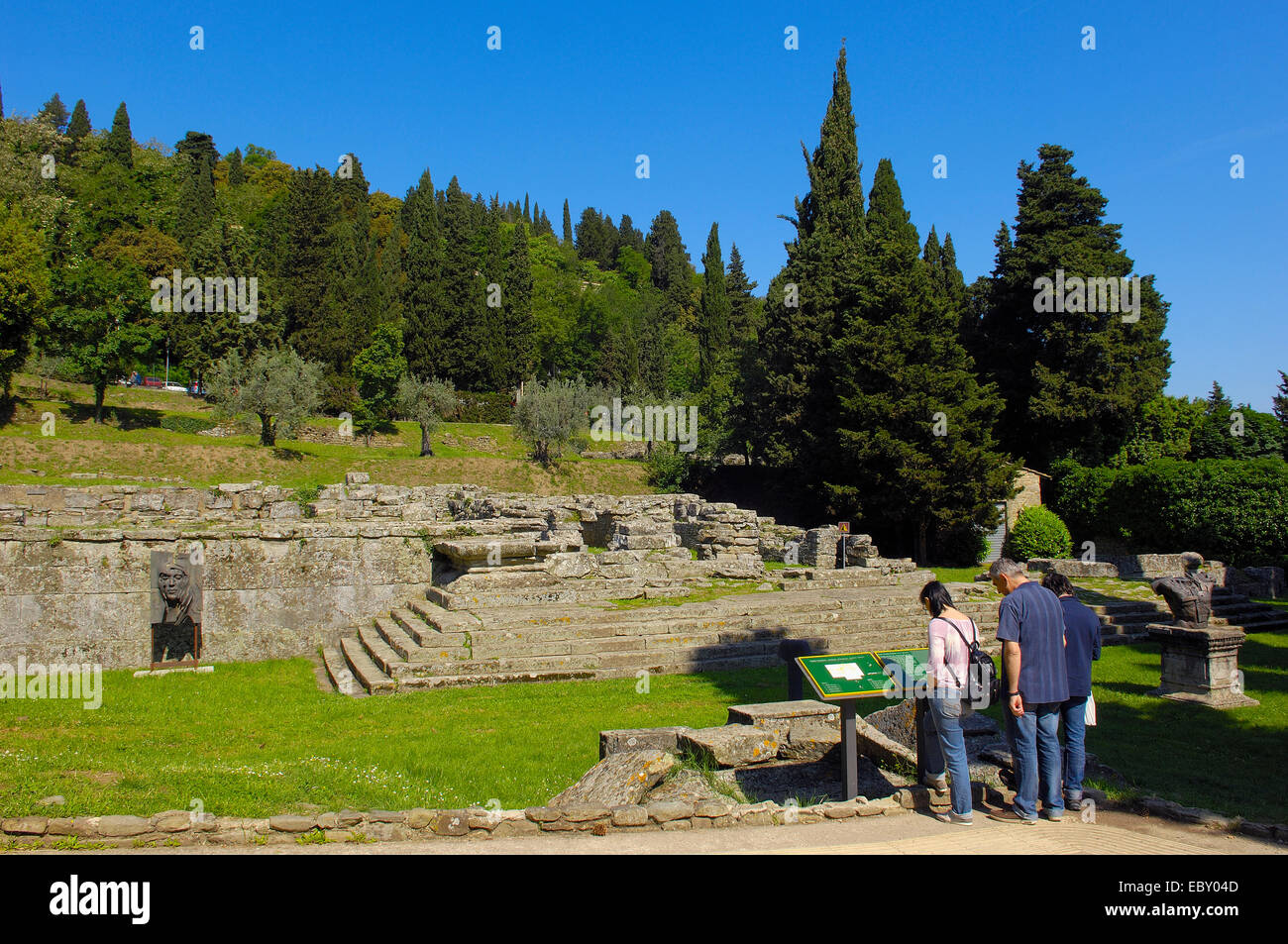 Etruscan temple ruins, Fiesole, Province of Florence, Tuscany, Italy ...
