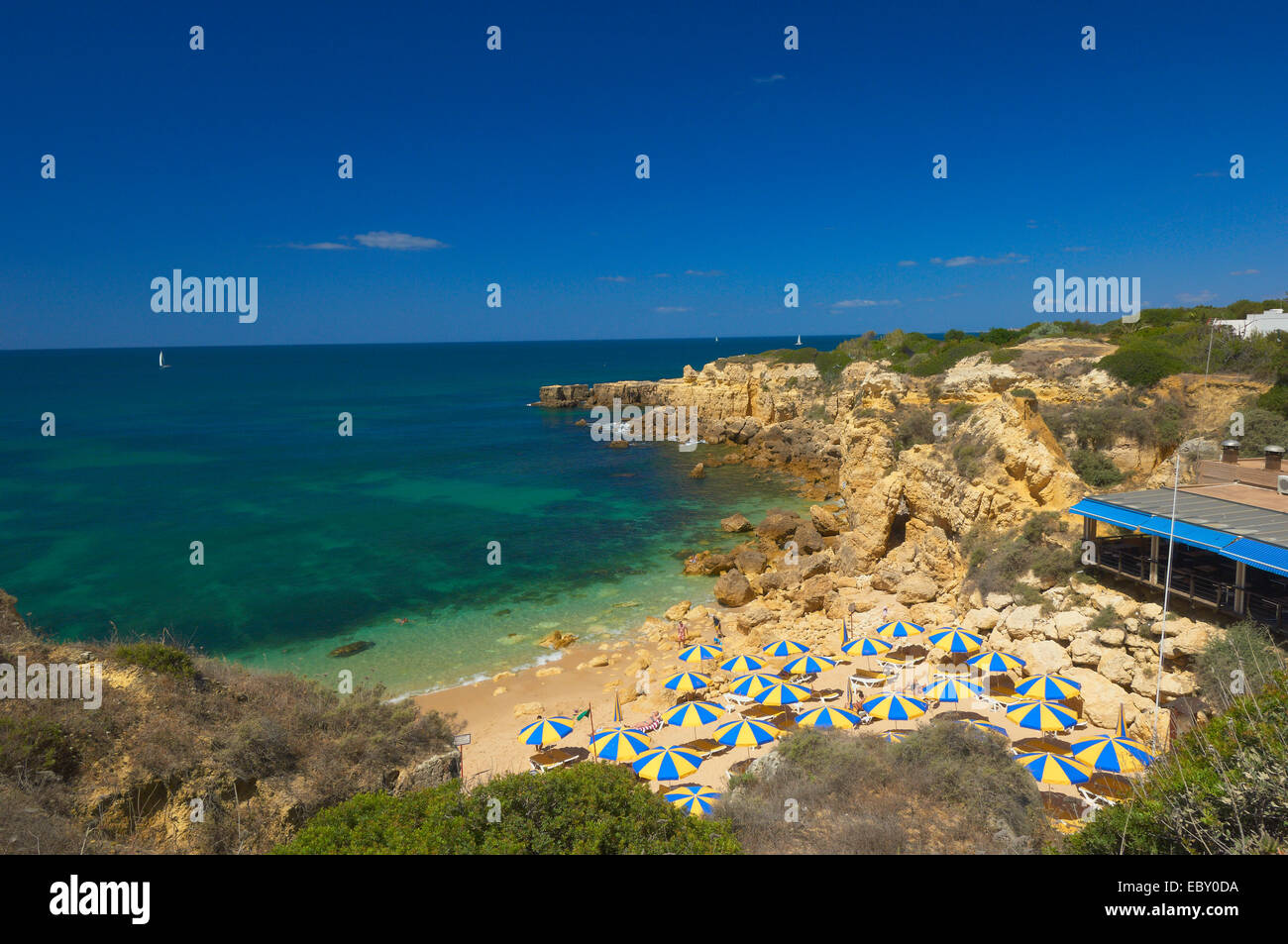 Beach Praia do Castelo, Albufeira, Algarve, Portugal, Europe Stock ...