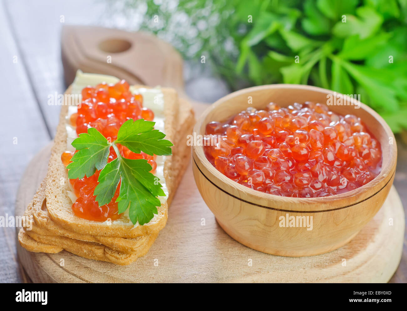 caviar on bread Stock Photo - Alamy