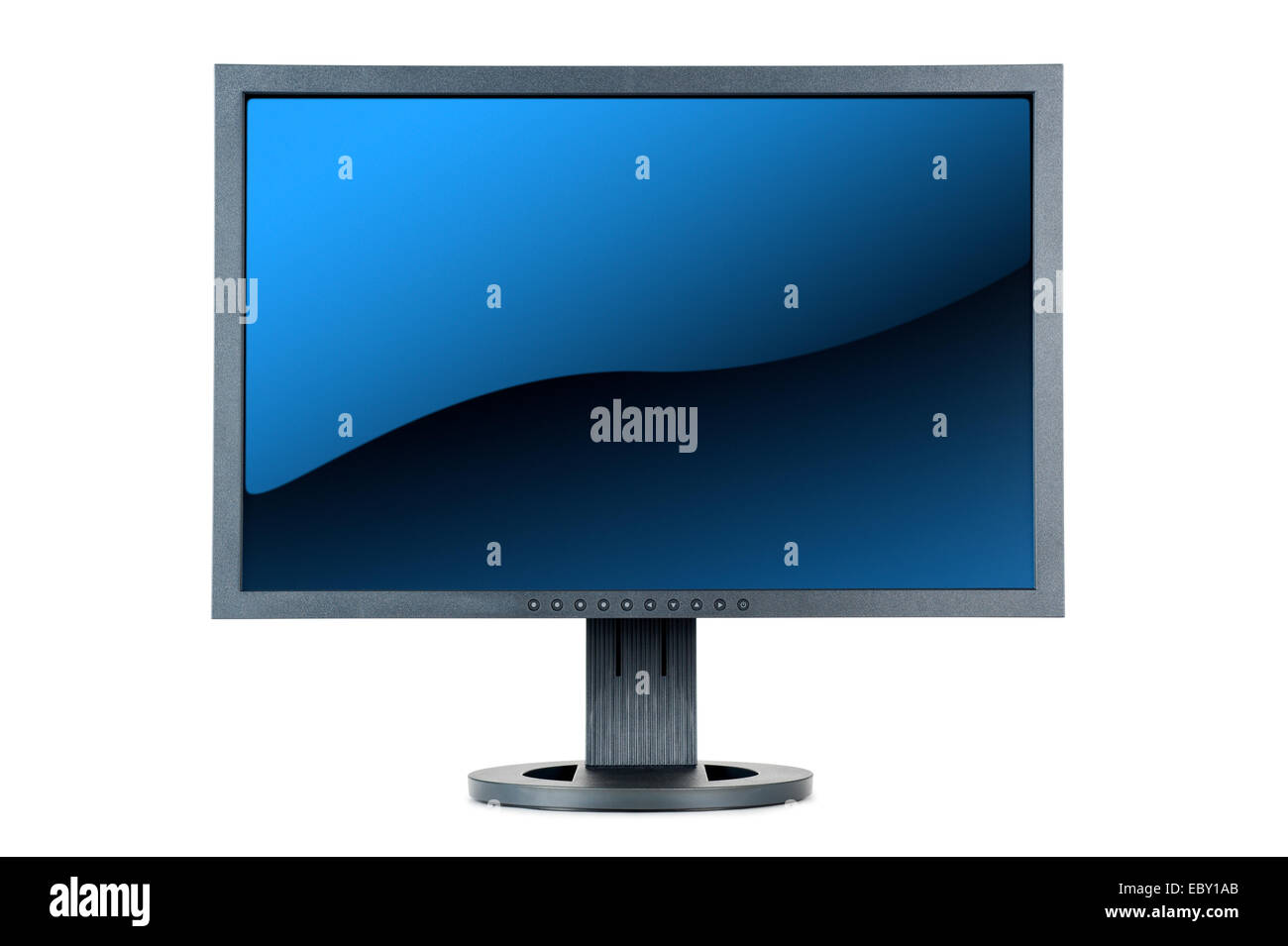 lcd computer monitor with blue screen, isolated on white Stock Photo ...