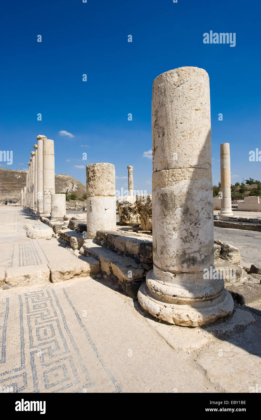 Ruins of the roman period in Beit She'An in Galilee in Israel Stock ...