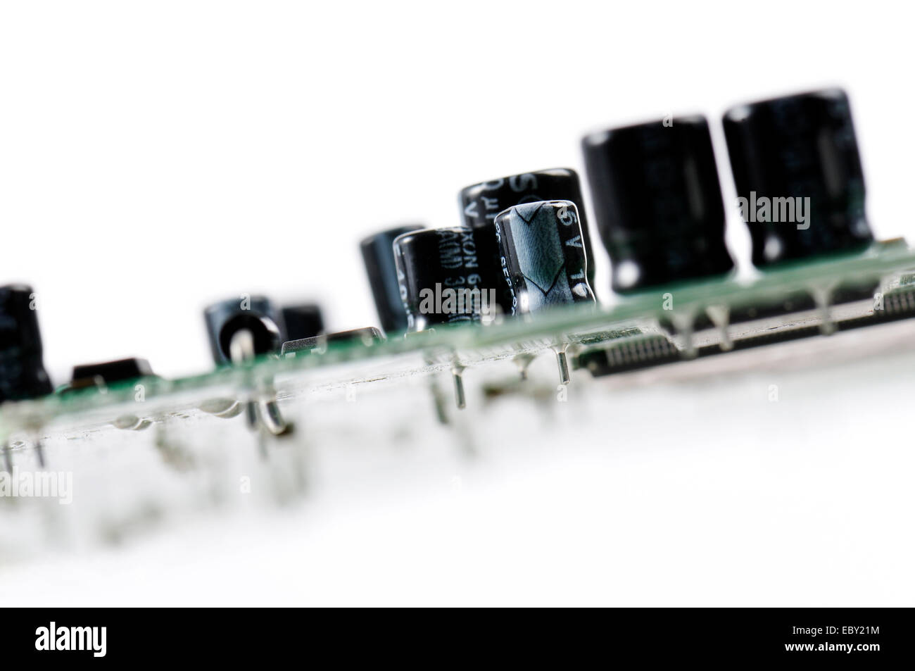 circuit board with components, on white background Stock Photo - Alamy