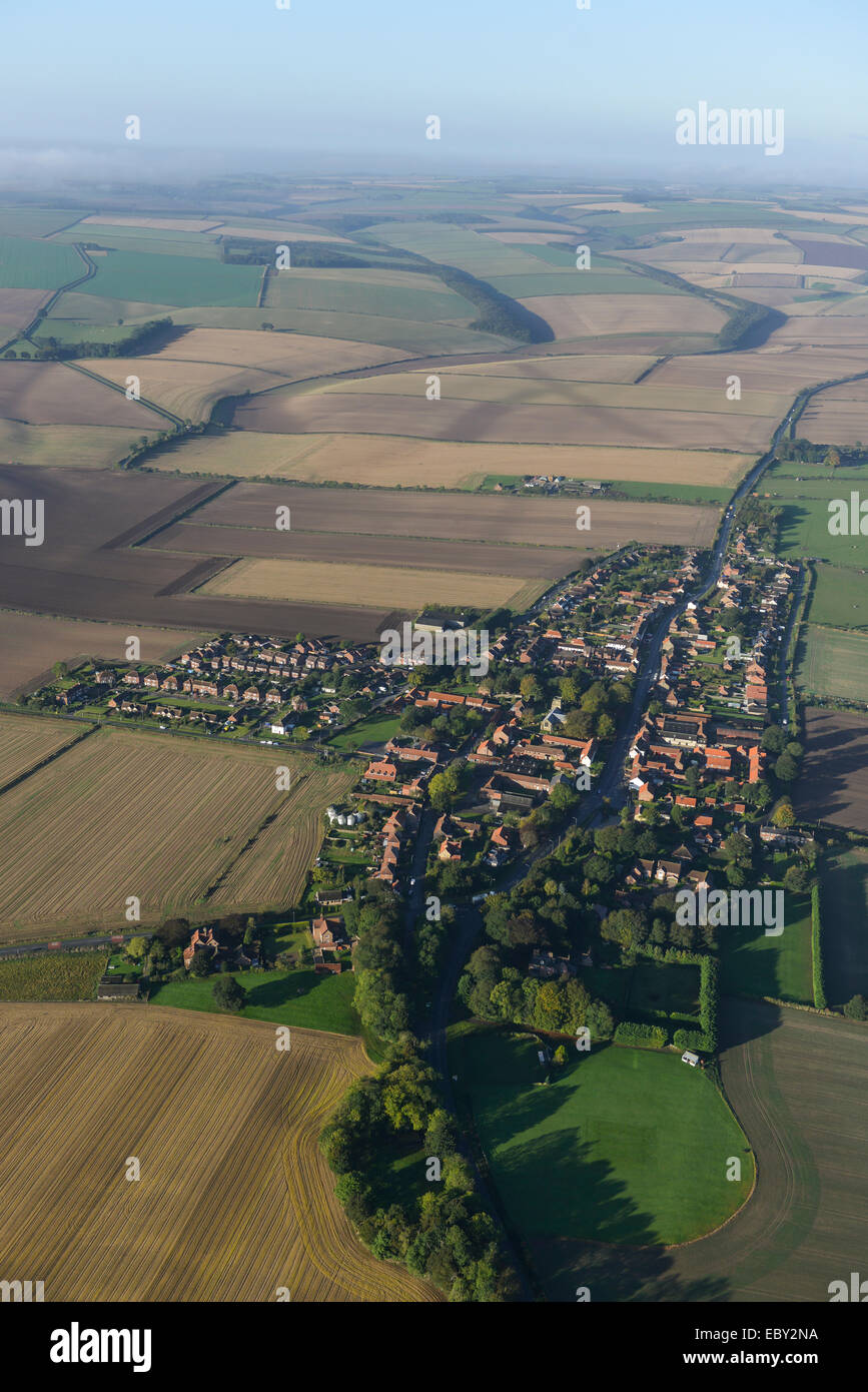 An aerial view of the East Yorkshire village of Wetwang and surrounding ...