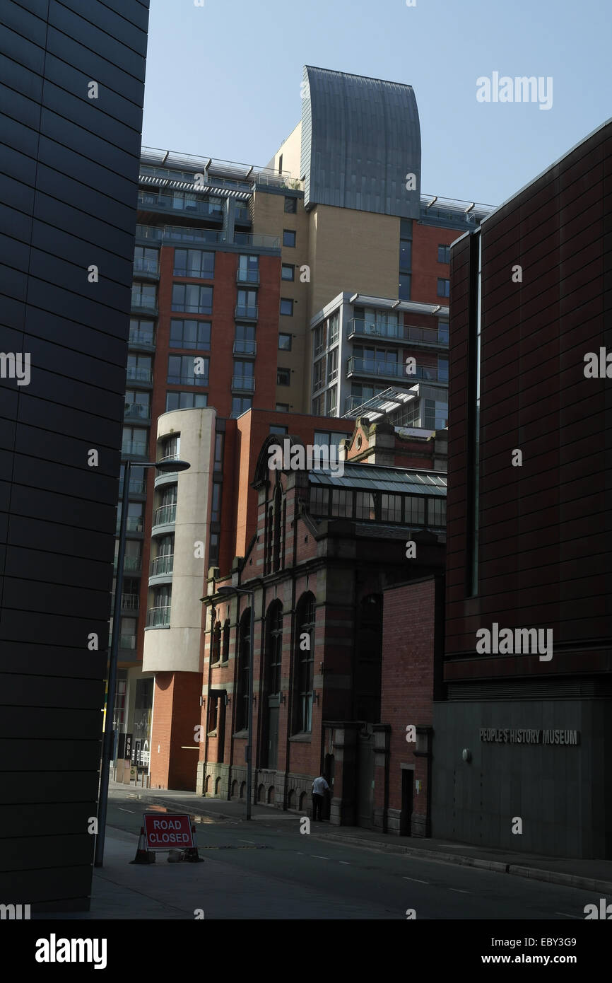 Tall modern urban regeneration left bank apartments standing rising ...