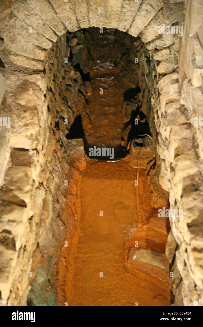 Drain under Bath for the Roman baths Stock Photo - Alamy