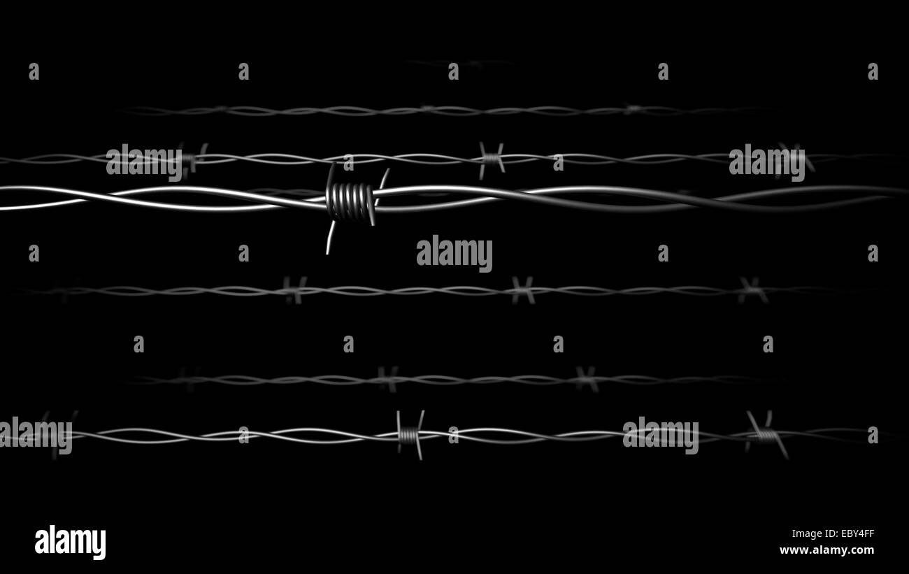 3d render barbed wire on hi-res stock photography and images - Alamy