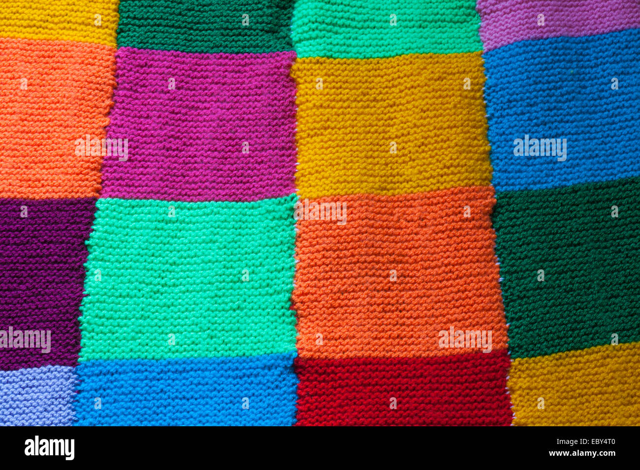 colourful knitted squares sewn together to make a blanket Stock Photo ... colourful knitted squares sewn together to make a blanket Stock Photo ...