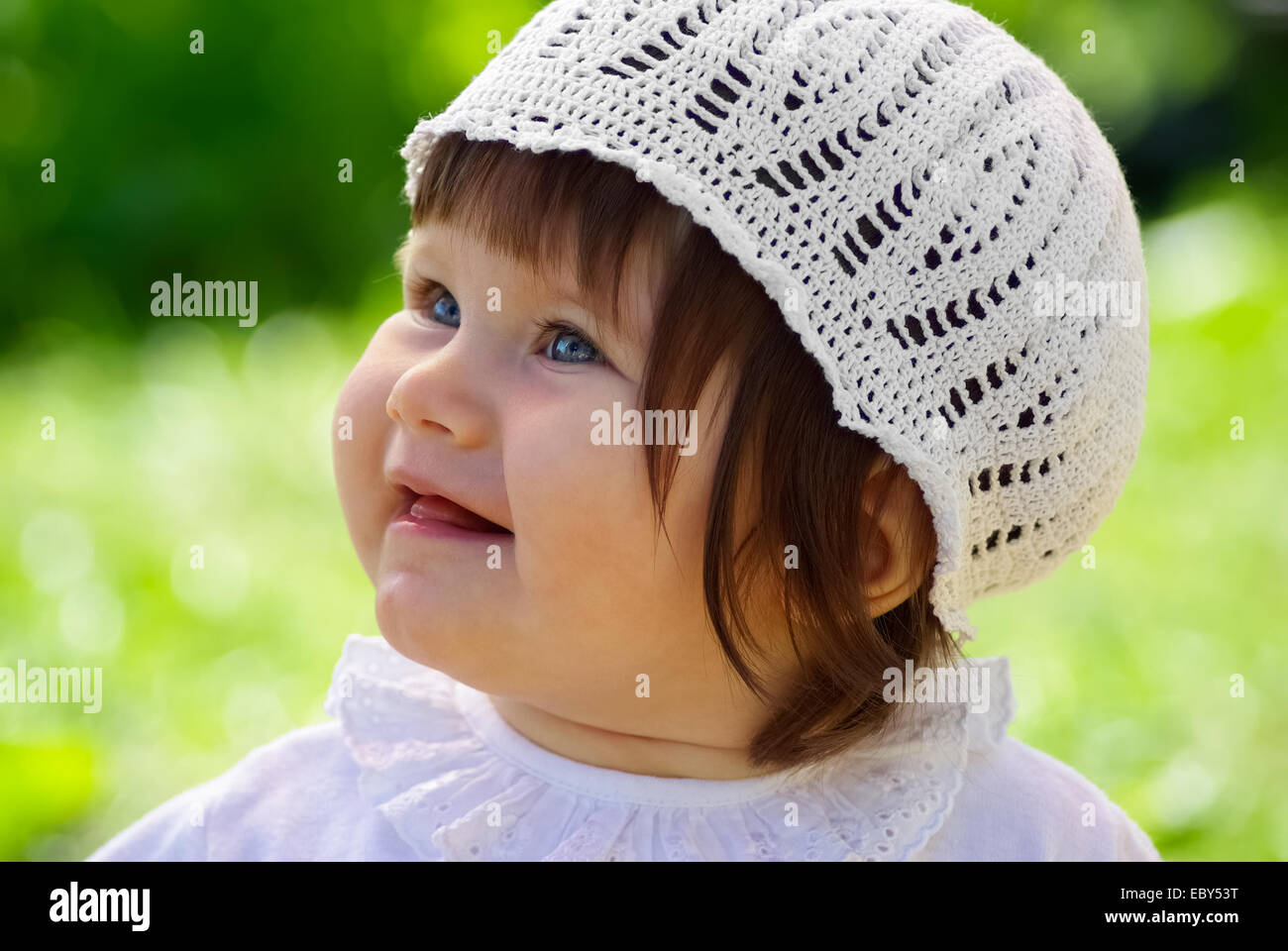 Face portrait of a smiling child. Shallow depth of field Stock Photo ...