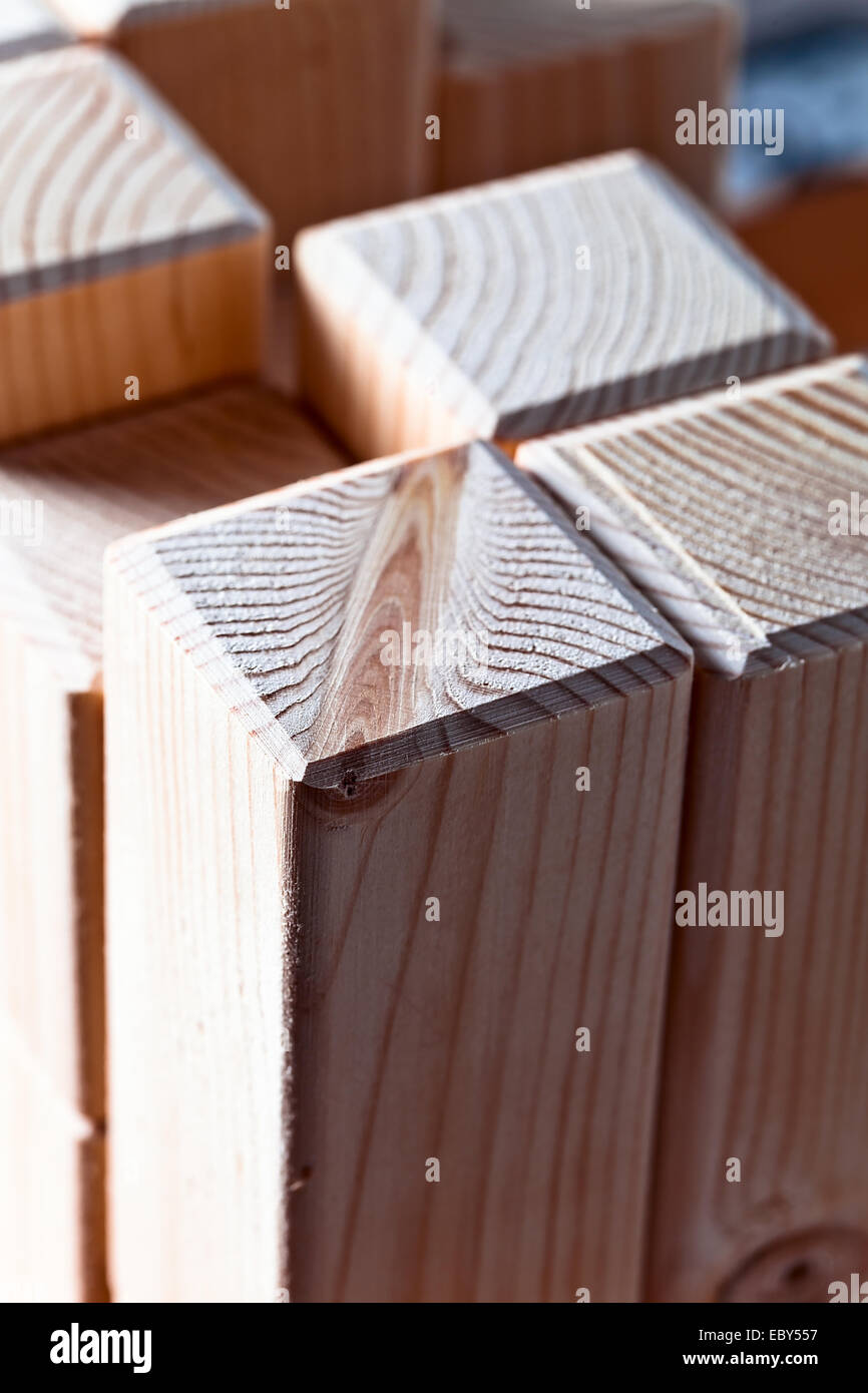 The processed pine details of a wooden design Stock Photo - Alamy