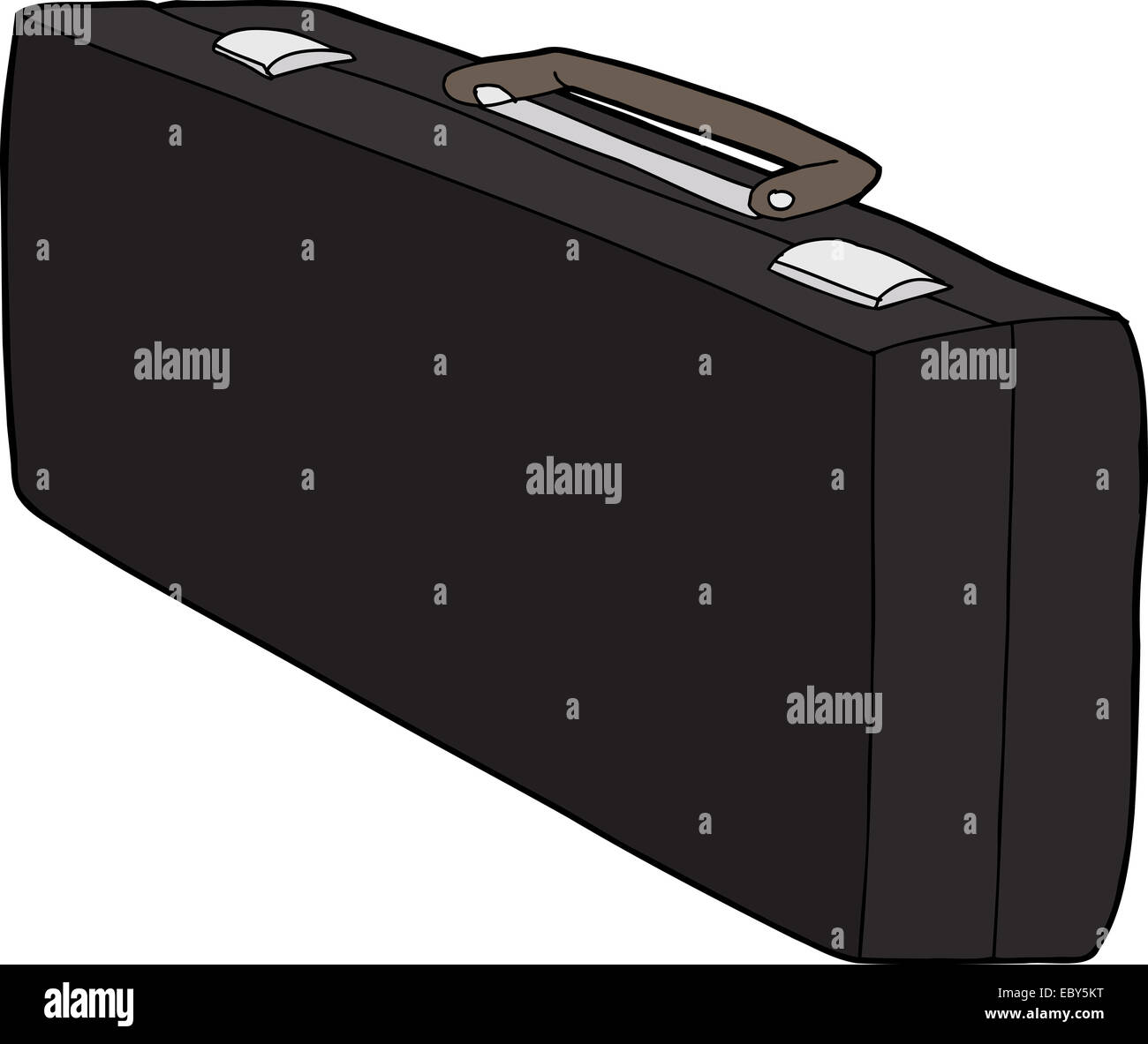 Single long black closed case over white background Stock Photo - Alamy