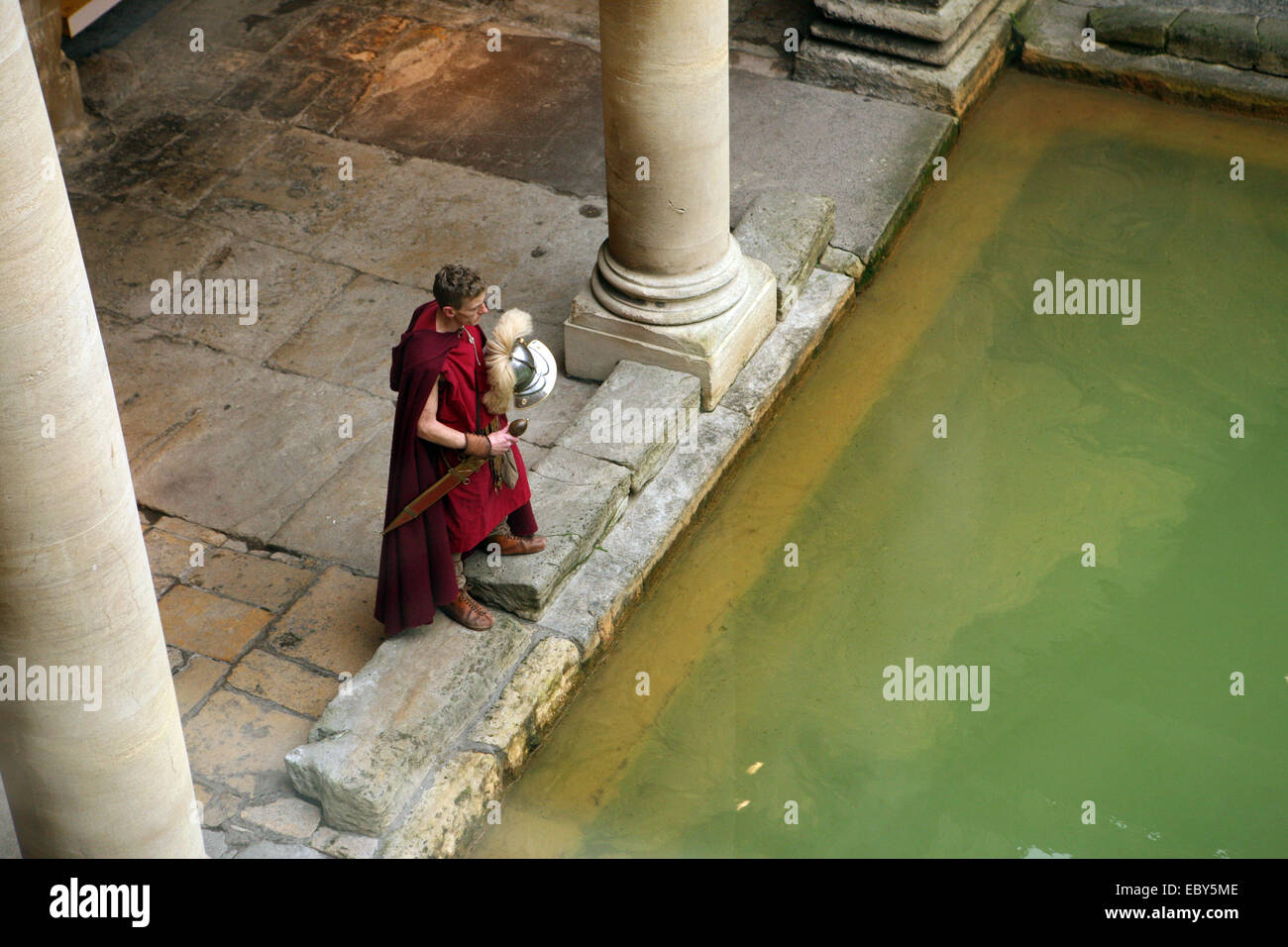 Roman soldier in the baths at Bath Stock Photo - Alamy