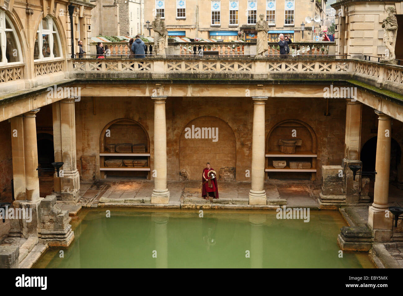 Roman soldier in the baths at Bath Stock Photo - Alamy