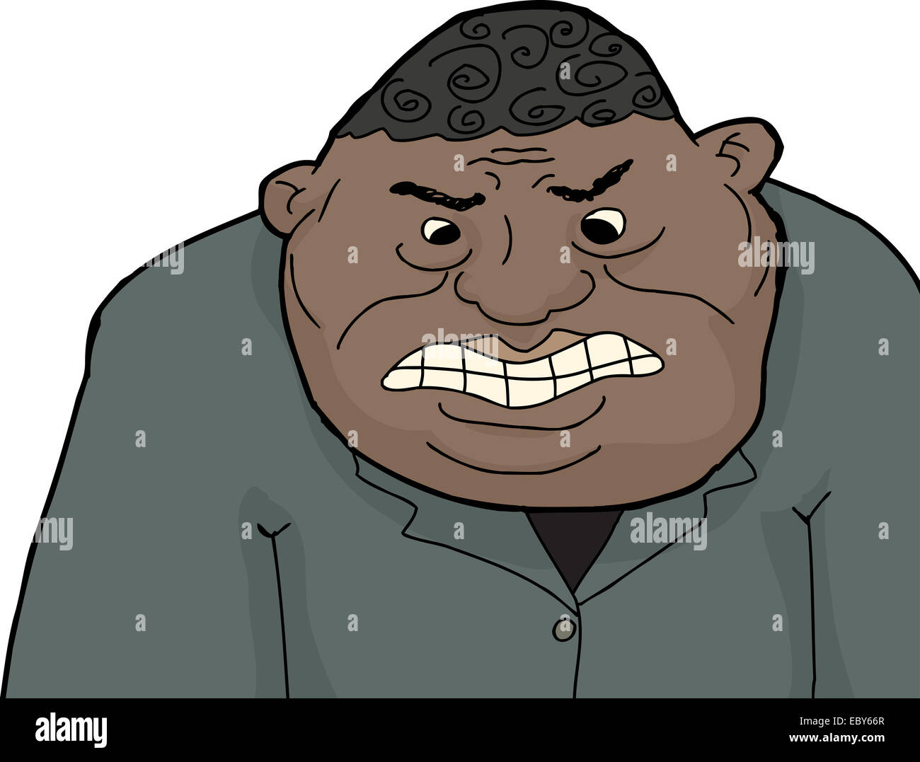 Cartoon of mad adult black businessman with clenched teeth Stock Photo ...