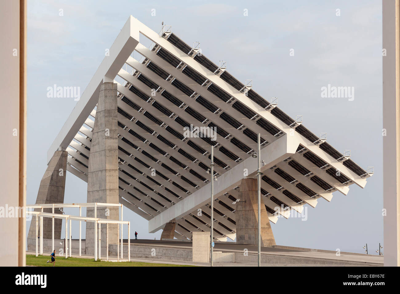 Barcelona.Photovoltaic panel in forum zone Stock Photo - Alamy