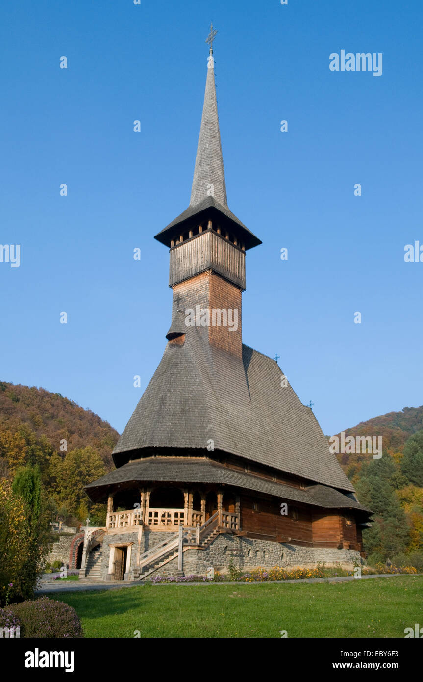 This wood beautiful church is the part of Barsana monastery Stock Photo ...
