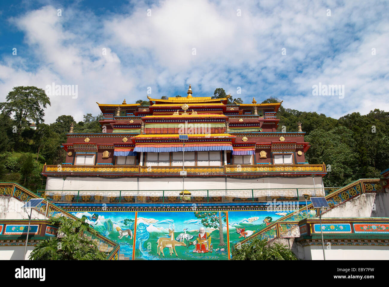 Traditional indian buddhistic monastery. In India, state Sikkim Stock ...