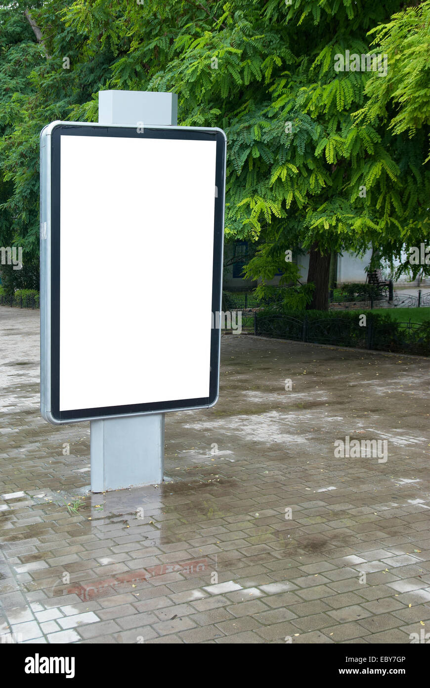 Vertical Blank Billboard In City