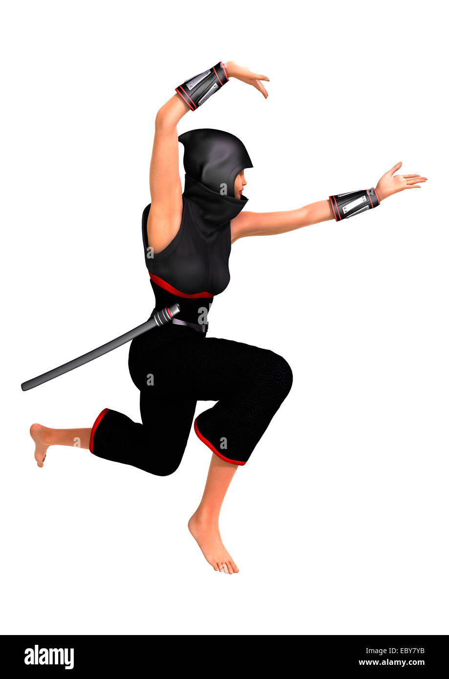 3D digital render of a ninja isolated on white background Stock Photo ...