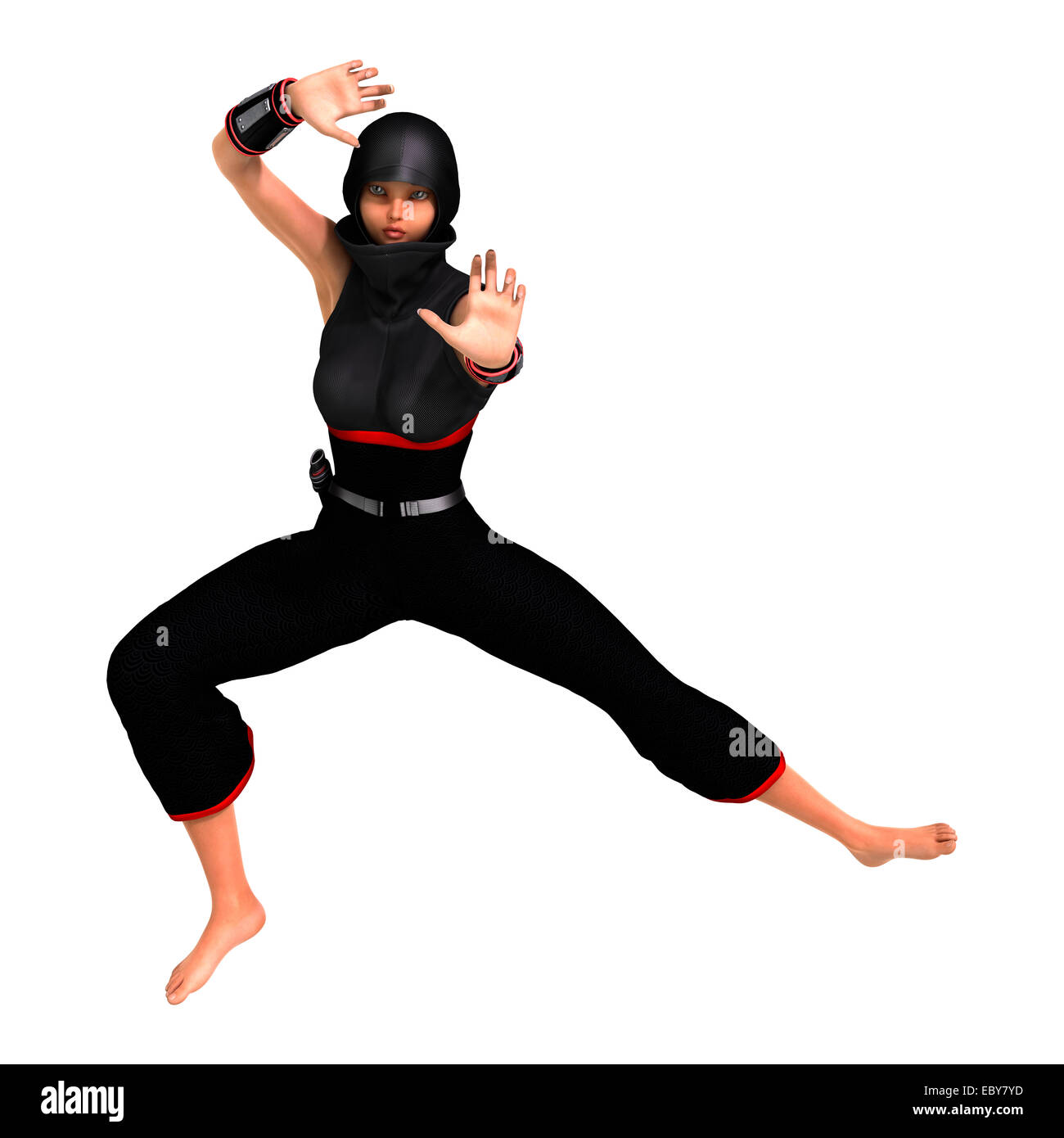 3D digital render of a ninja isolated on white background Stock Photo ...