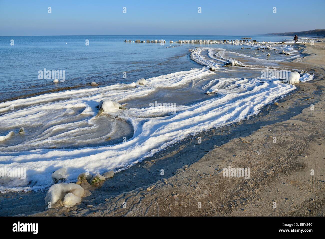Winter Baltic sea beach, ice covered Stock Photo - Alamy