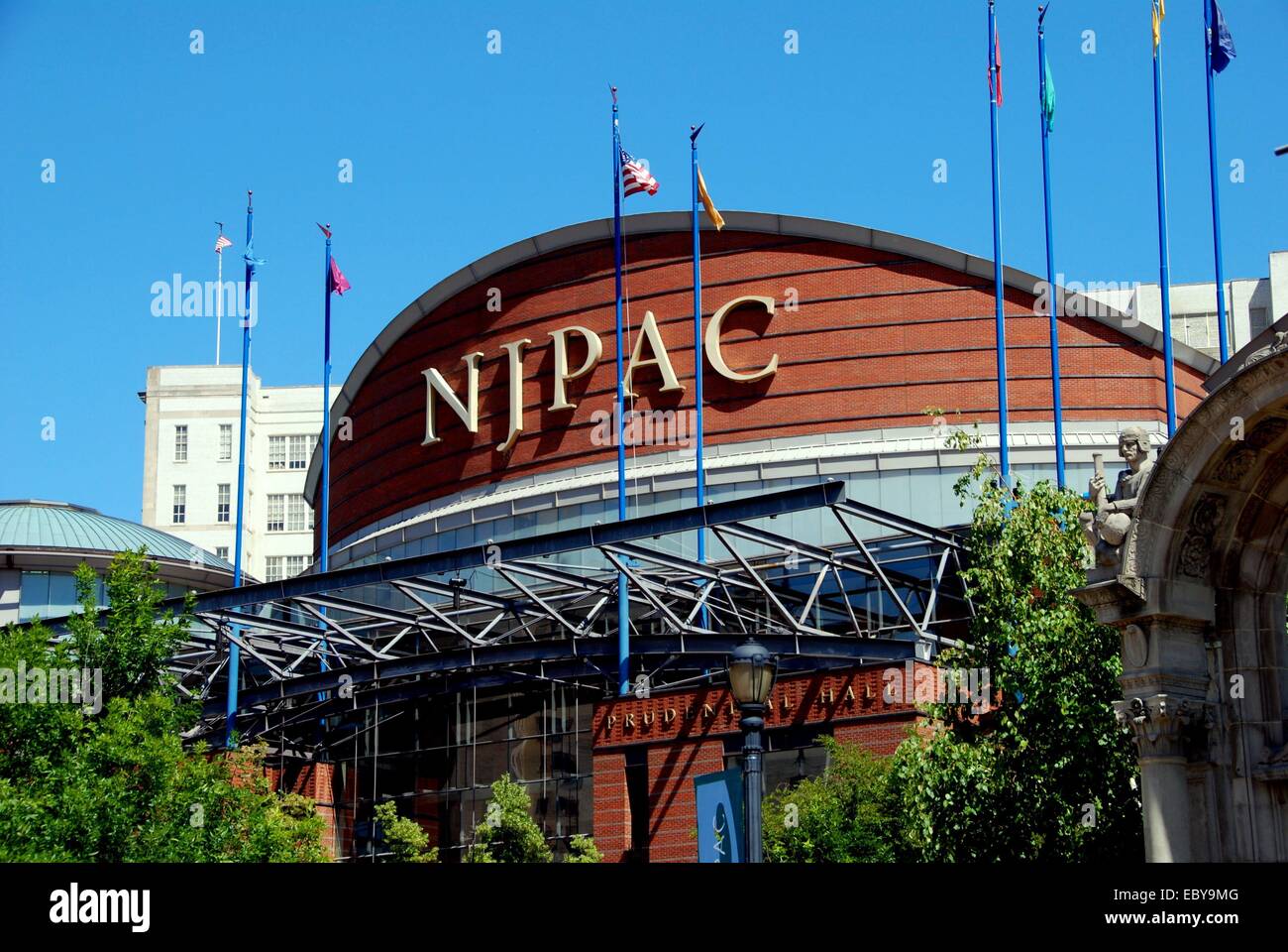 NEWARK, NEW JERSEY: Main entrance pavilion at the New Jersey Performing ...