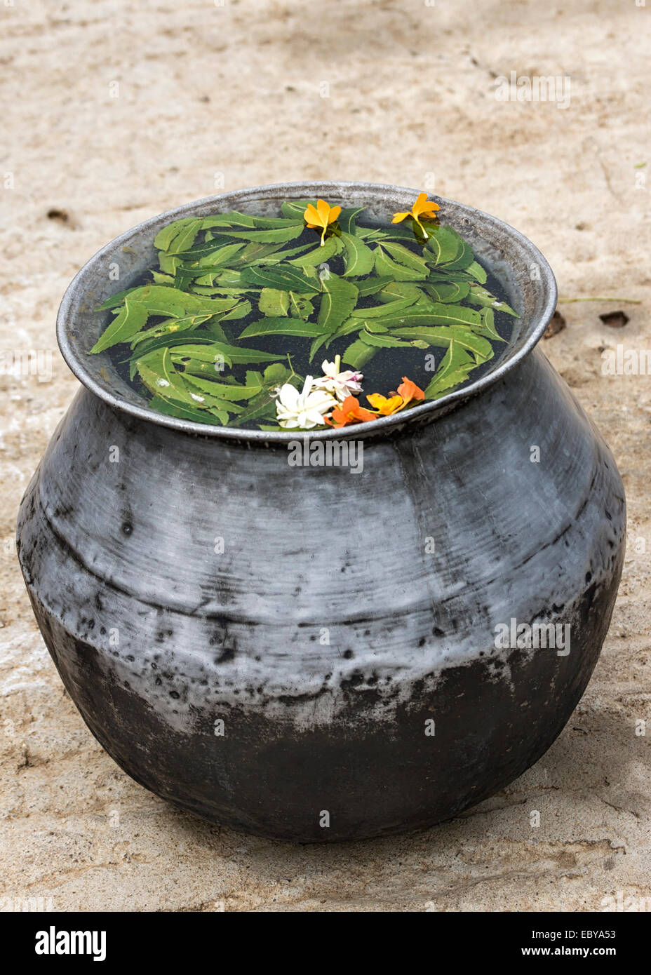 Pot with medicinal water, blessed by the guru Stock Photo - Alamy