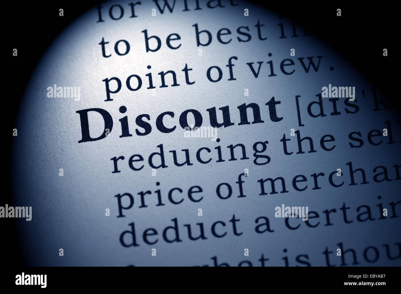Fake Dictionary, Dictionary definition of the word discount Stock Photo ...