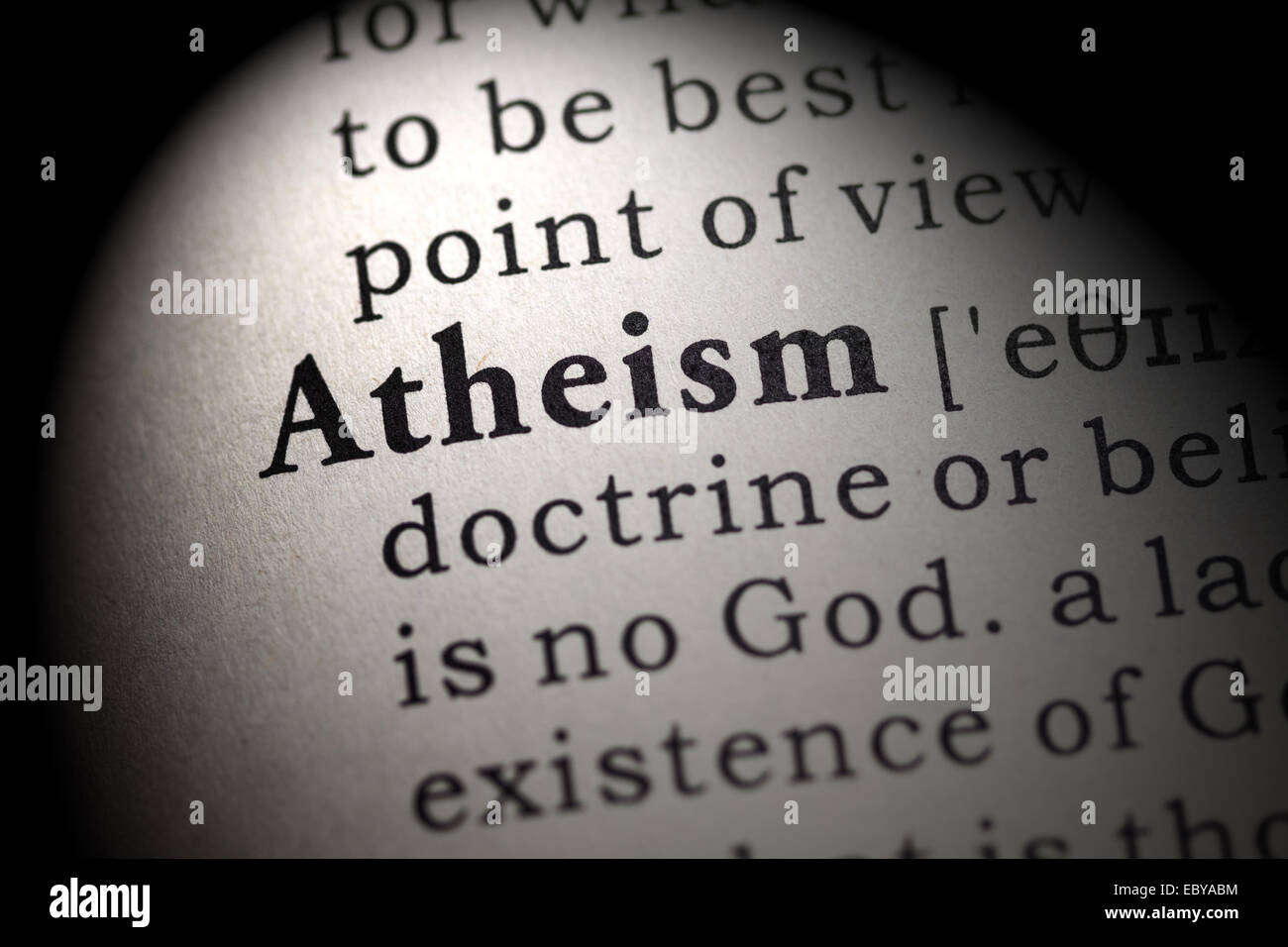 Fake Dictionary, Dictionary definition of the word atheism Stock Photo ...