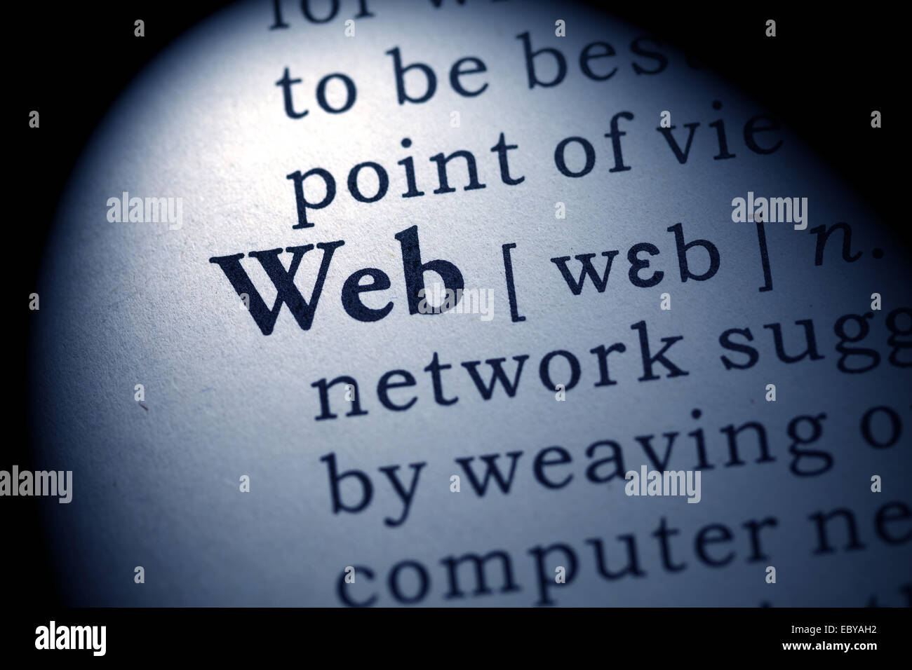 Fake Dictionary, Dictionary definition of the word web Stock Photo - Alamy
