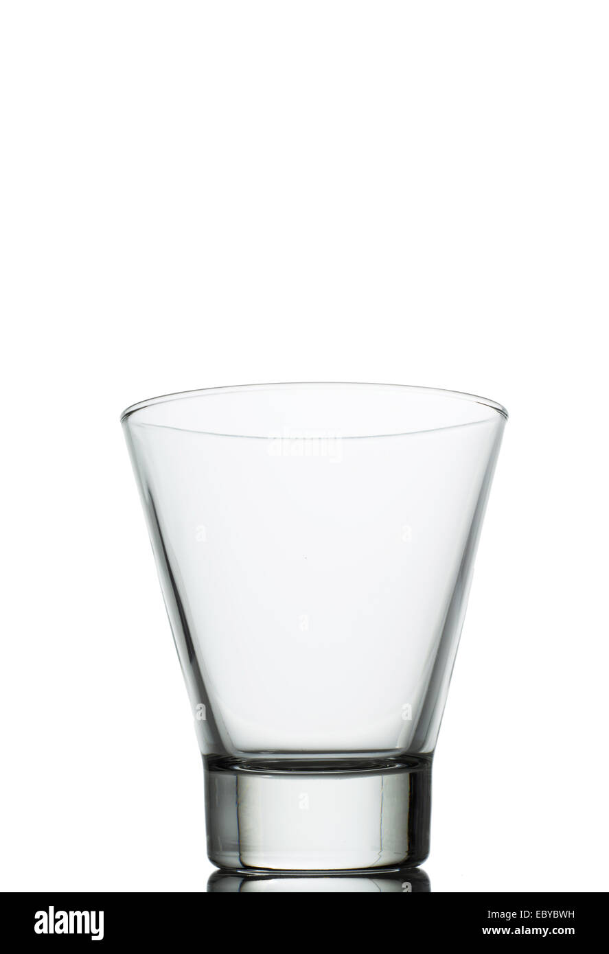 empty water glass on white Stock Photo - Alamy