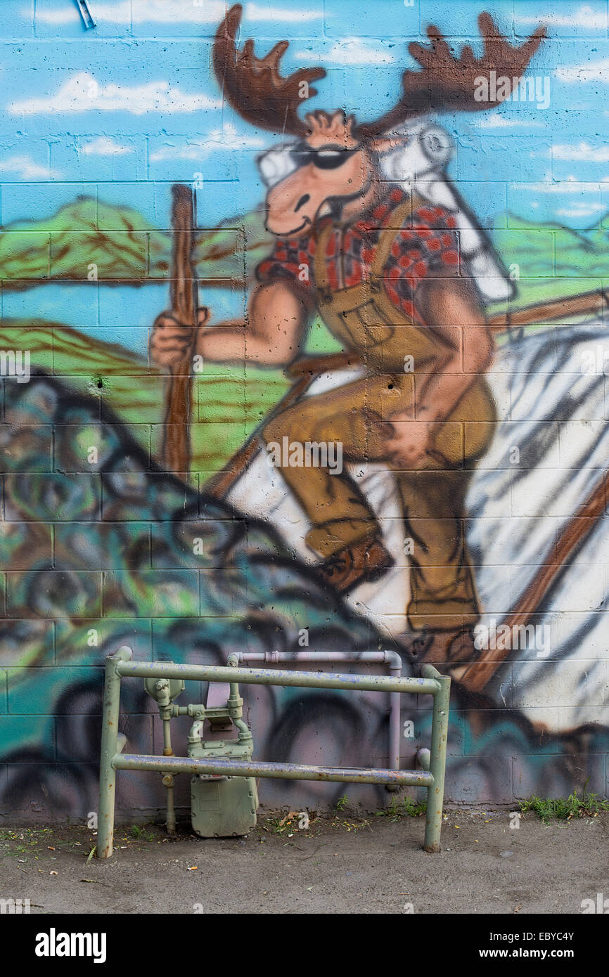 A mural on a wall in Anchorage, Alaska, USA Stock Photo - Alamy